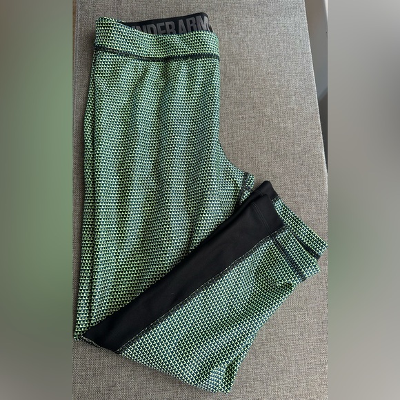 Under Armour | Pants & Jumpsuits | Underarmour Neon Green Workout Capripants | Poshmark